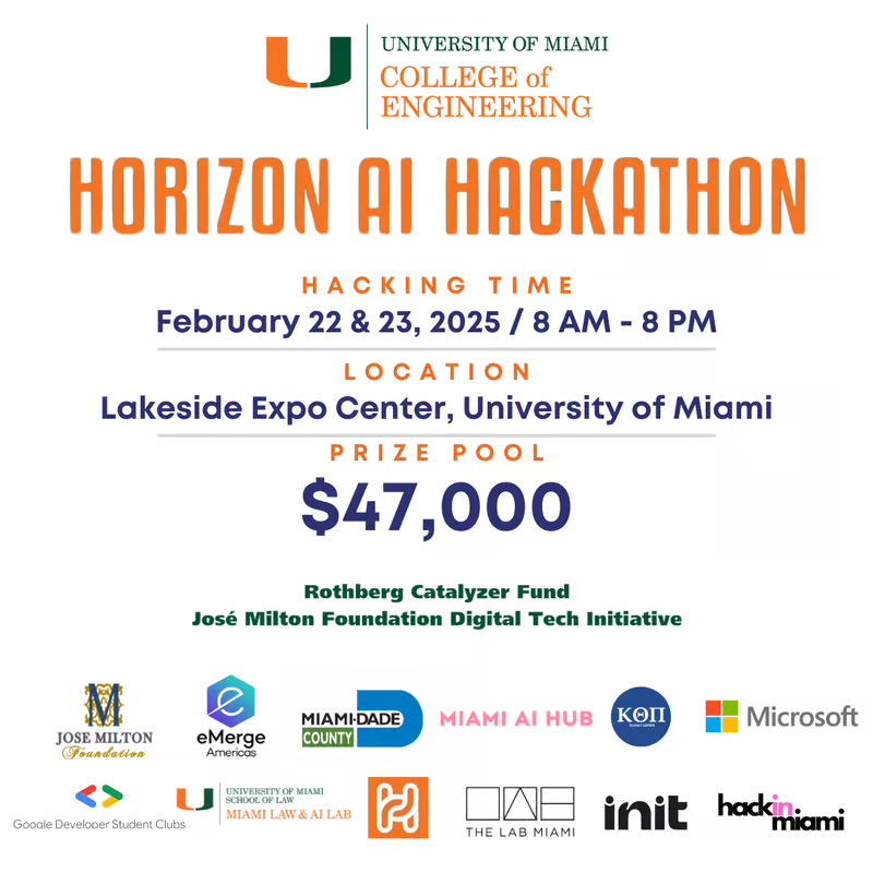 University of Miami Horizon AI Hackathon 2025: Develop an AI-powered solution that addresses a ...