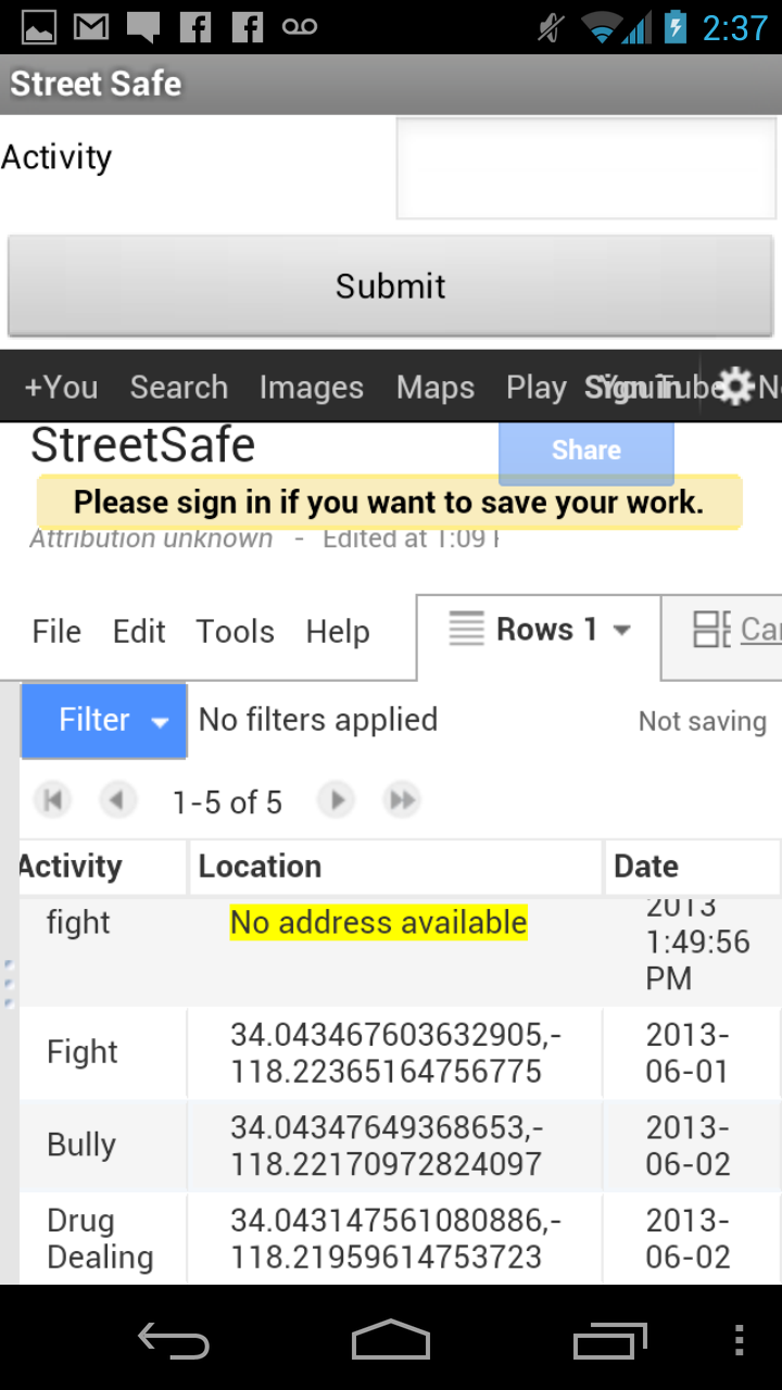Street Safety Devpost