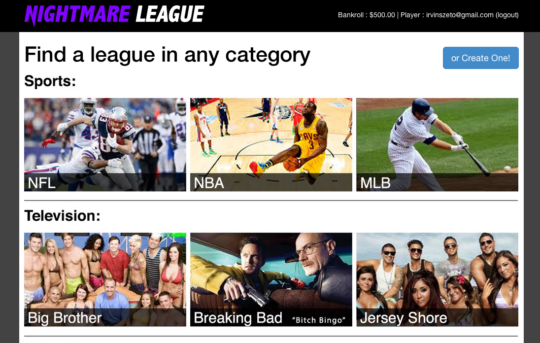 Nightmare League | Devpost