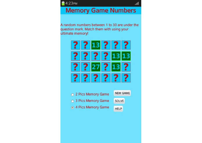 Memory Game Numbers | Devpost