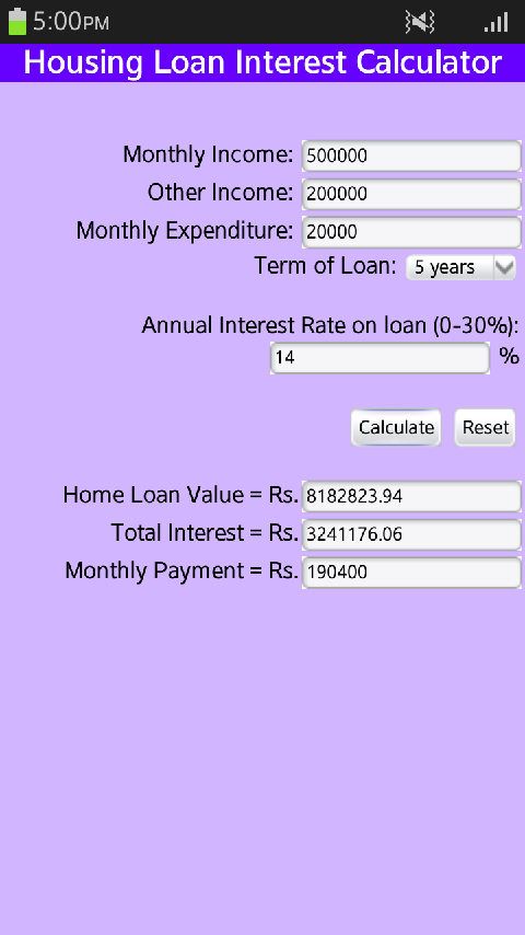 Housing Loan Interest Calculator | Devpost