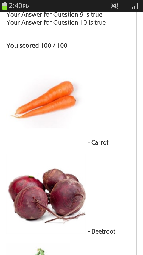 Vegetable Quiz | Devpost