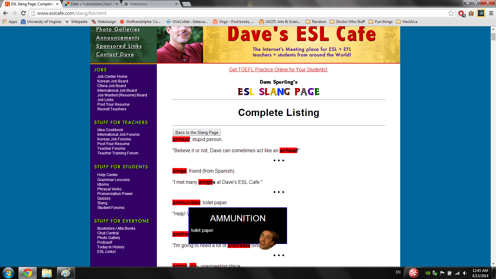 Cage Teaches Slang | Devpost