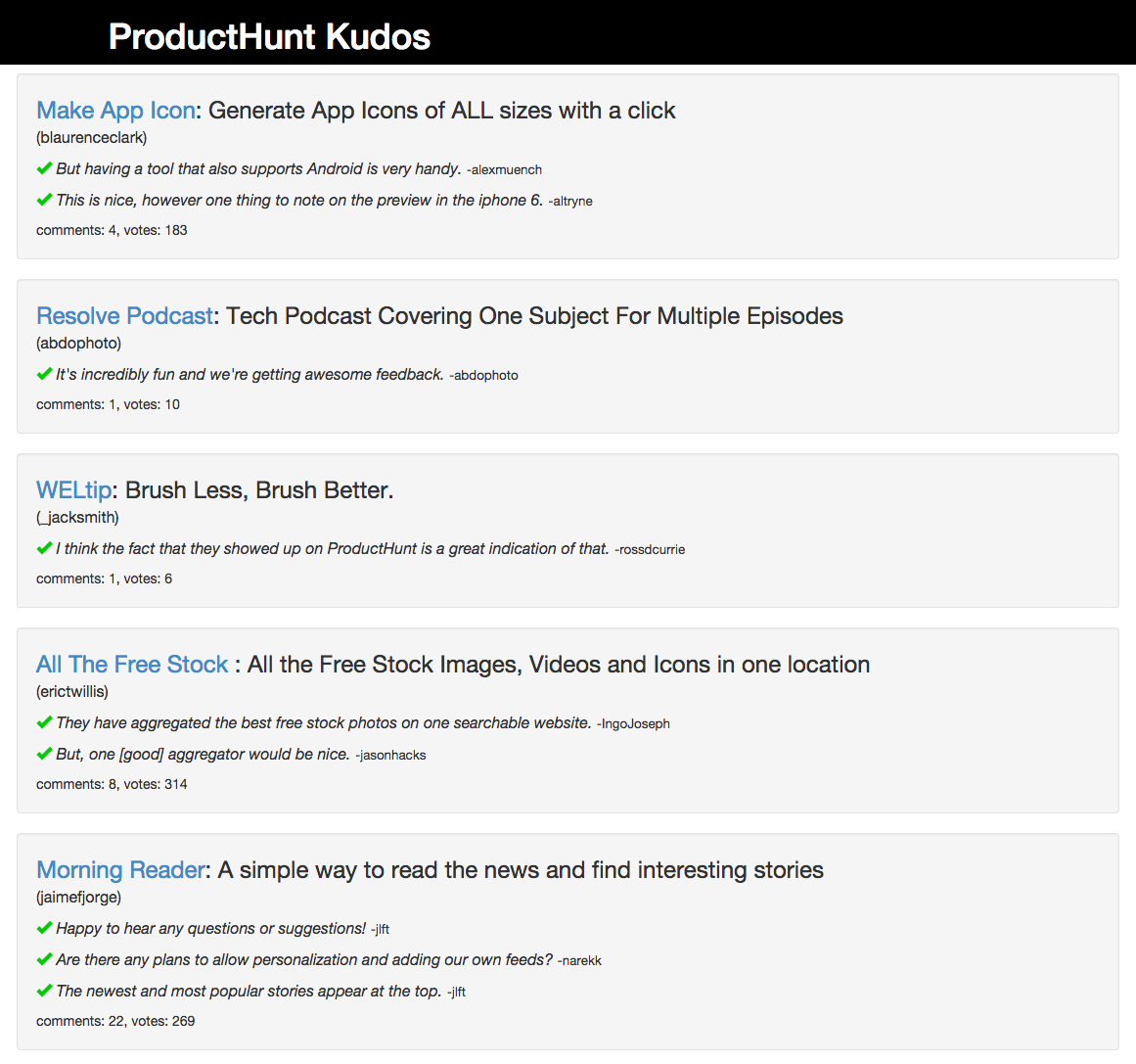 ProductHunt Kudos | Devpost