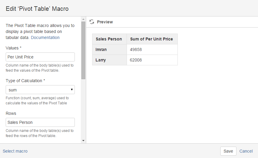 Pivot Table for Confluence | Devpost