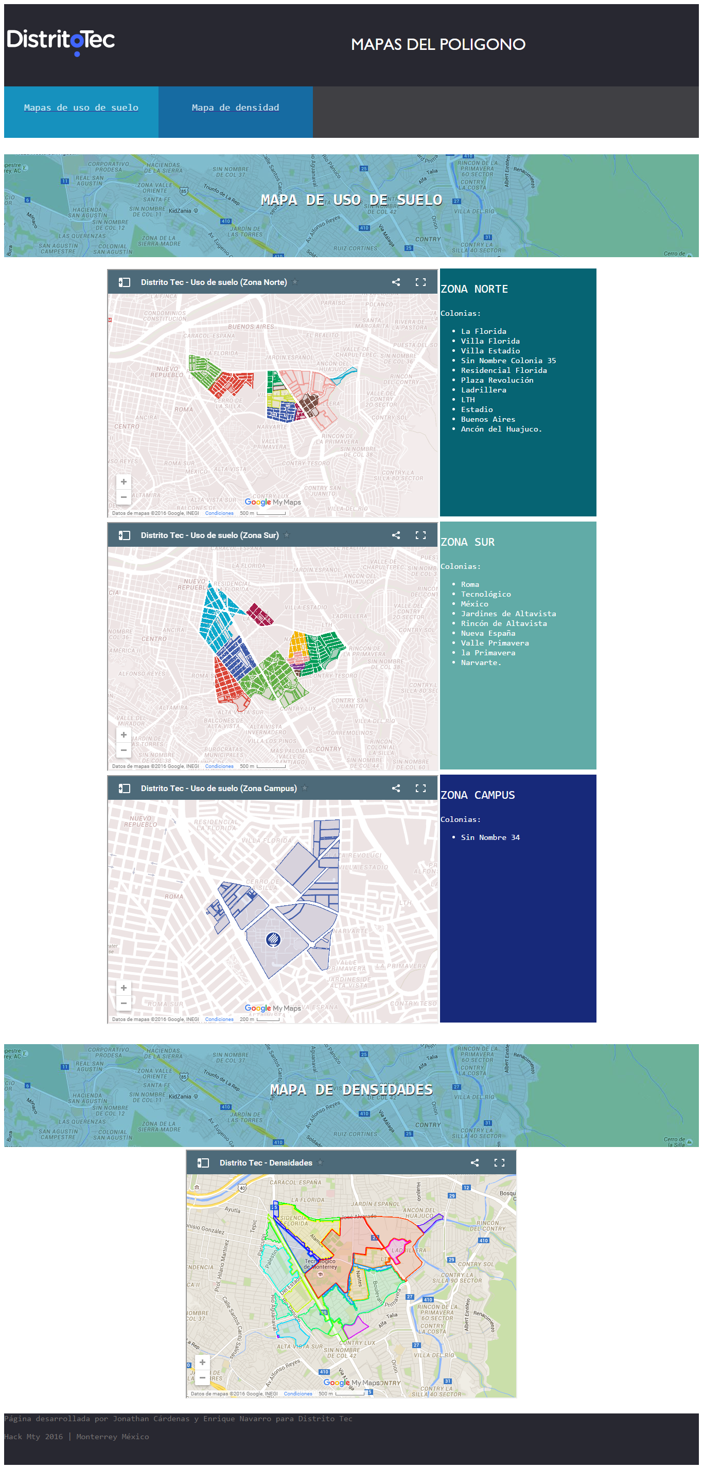 Reto Distrito Tec - Mapa de Uso de suelo y Densidades | Devpost
