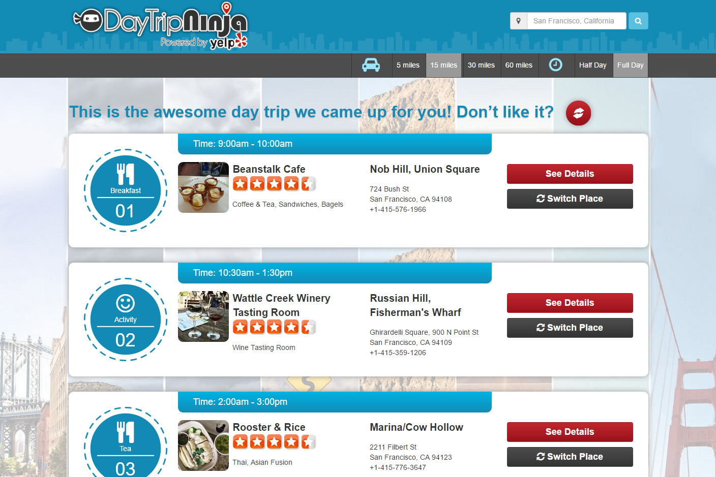 Day Trip Ninja | Devpost