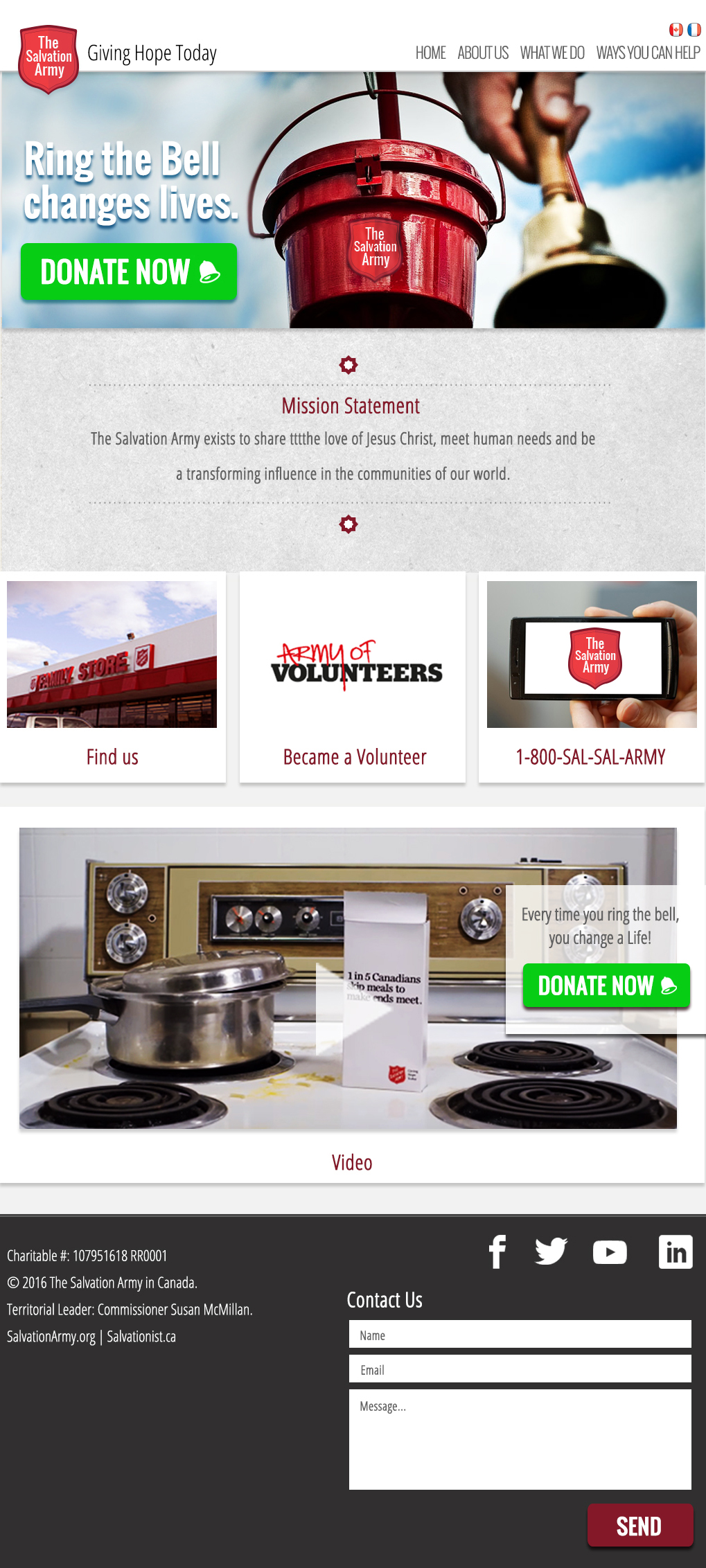 Salvation Army - Vanhackathon Axiom Zen | Devpost