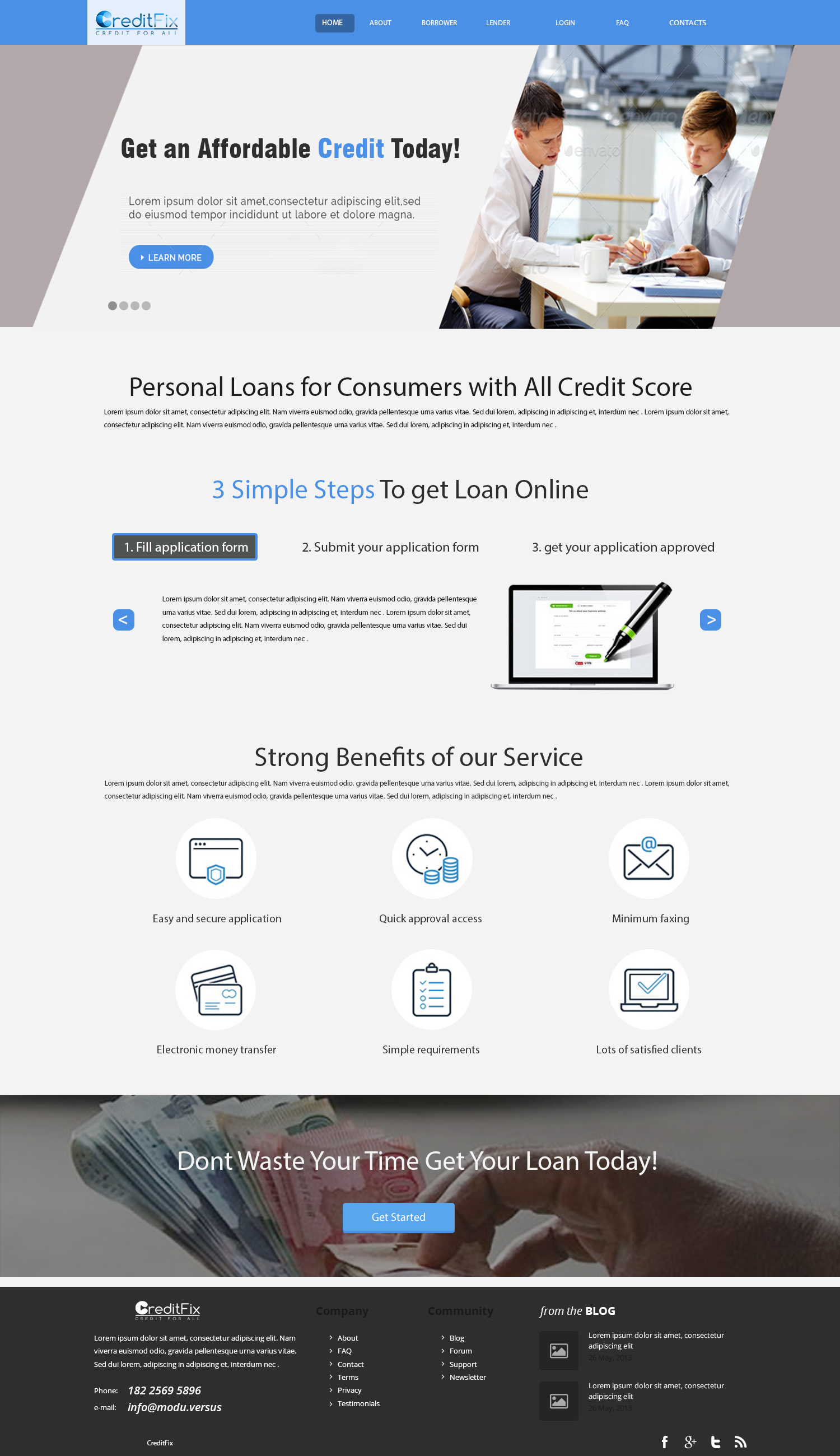 Website Mockup For Credit Loan Application Devpost