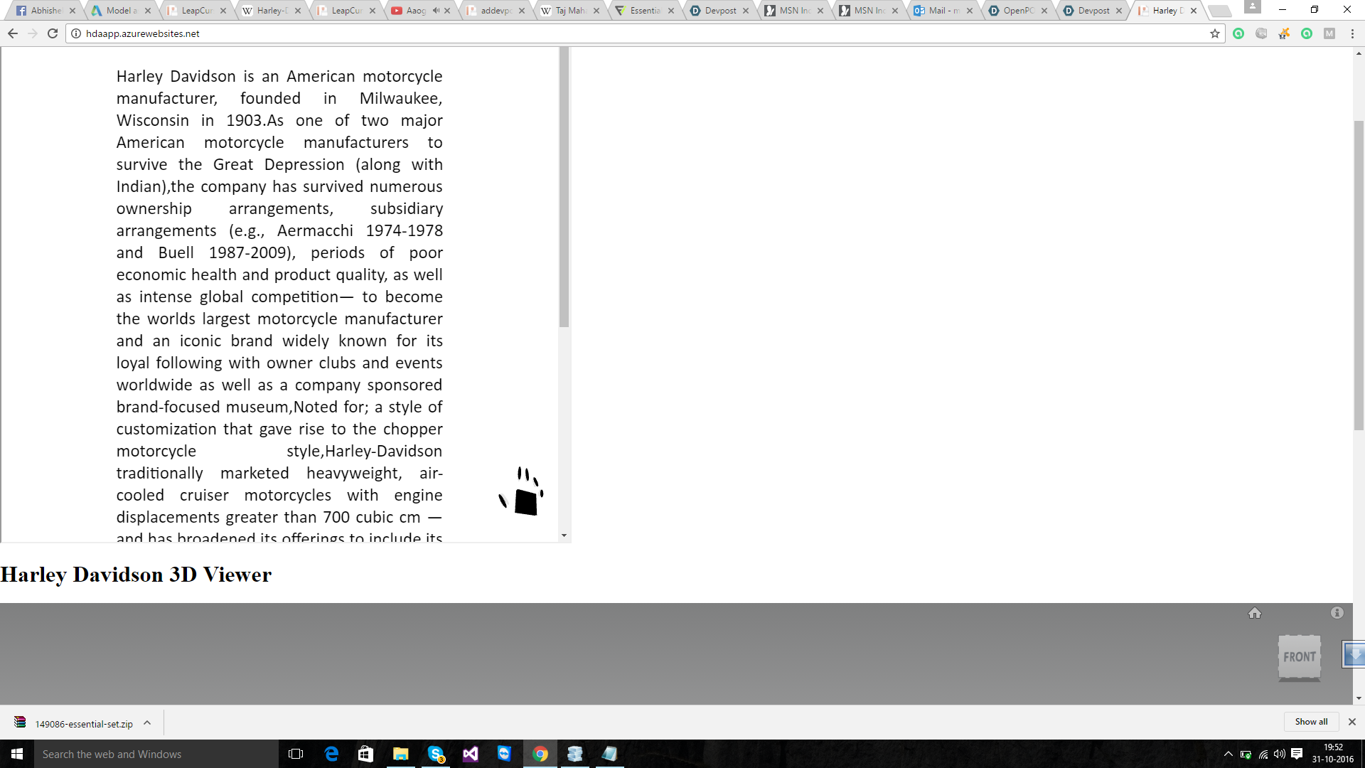 Harley Davidson Leap Motion | Devpost
