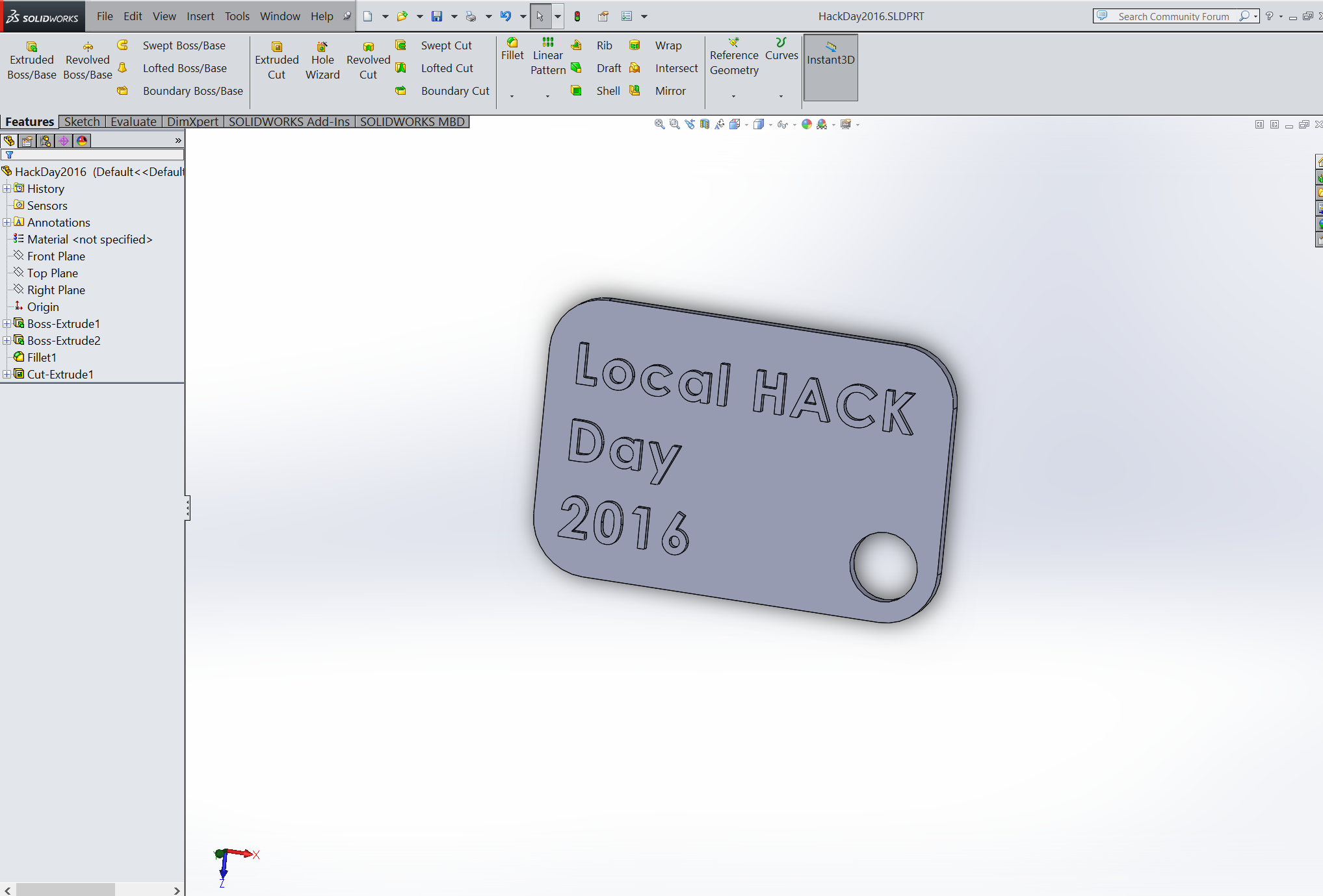 3D Printed LocalHACKDay Keychain | Devpost