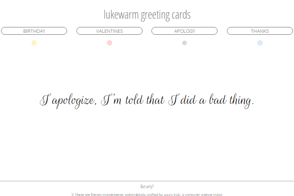 Lukewarm Greeting Cards | Devpost