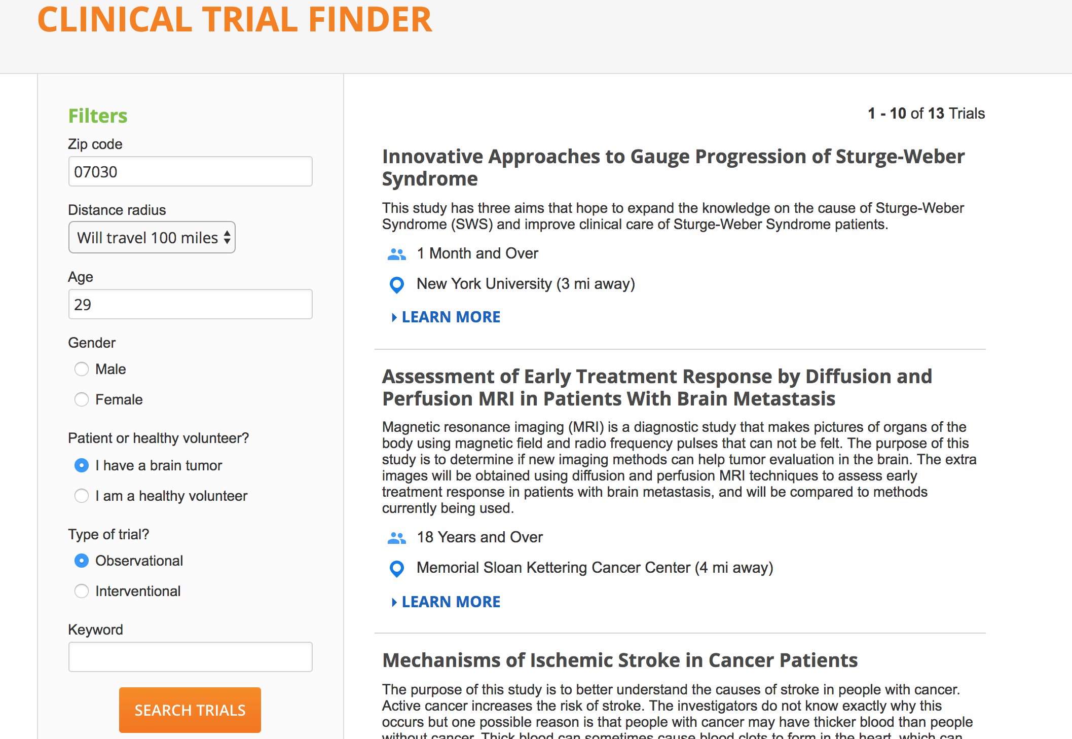 Clinical Trial Finder | Devpost