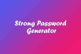 Strong Password Generator | Devpost