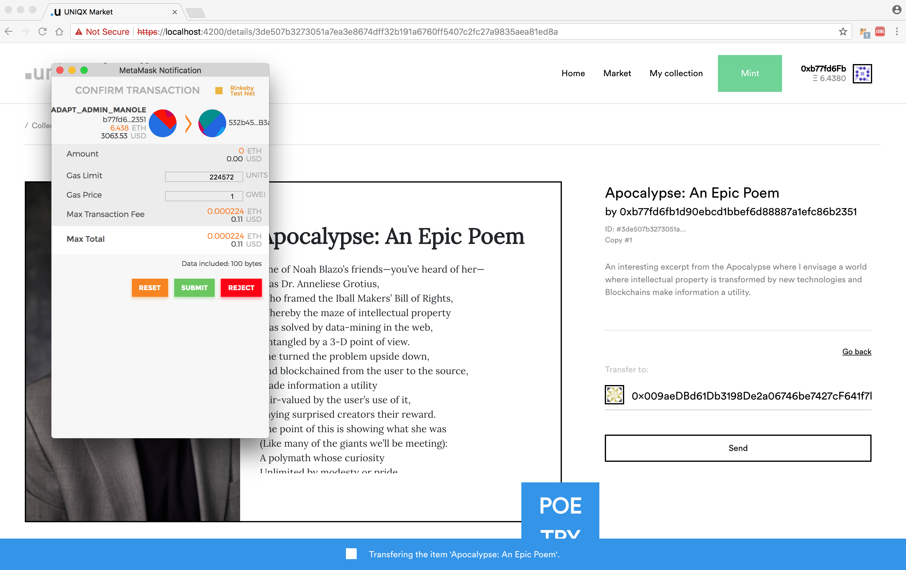 Blockchain Poetry Auction | Devpost