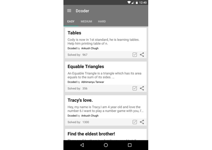Dcoder Mobile Coding Platform Devpost