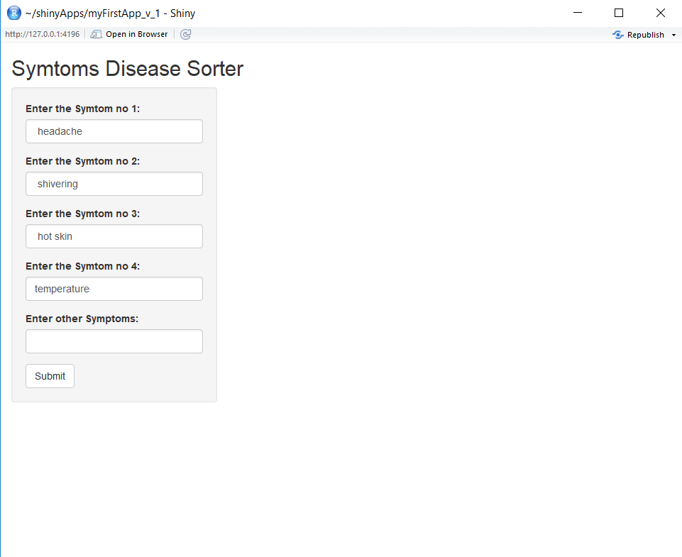 Symptom Disease Sorter made in R | Devpost