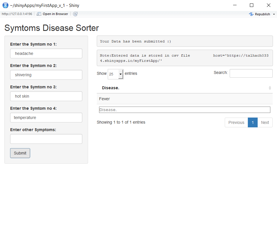 Symptom Disease Sorter made in R | Devpost