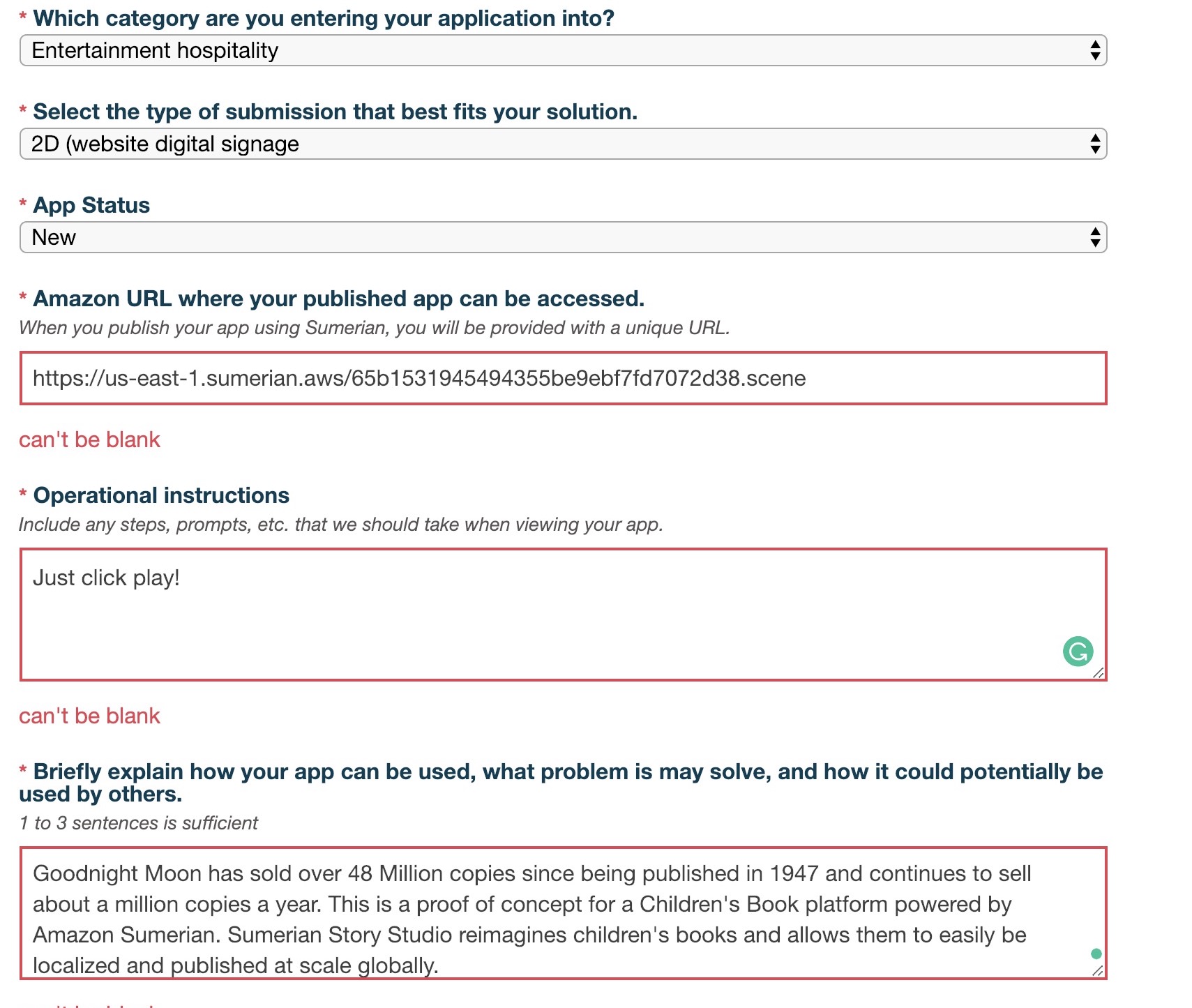Sumerian Story Studio: Goodnight Moon | Devpost