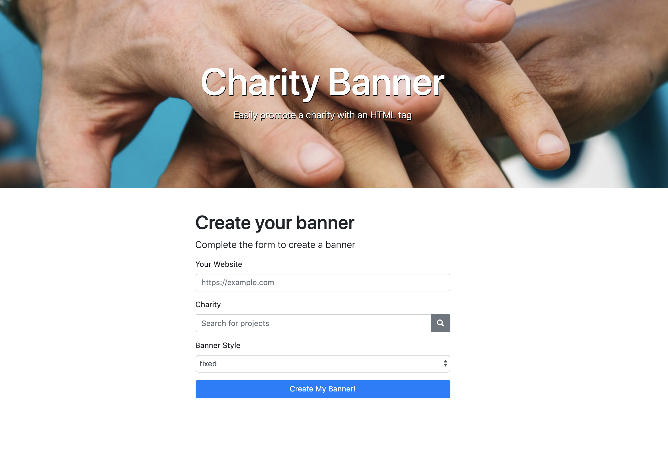 Charity Banner | Devpost