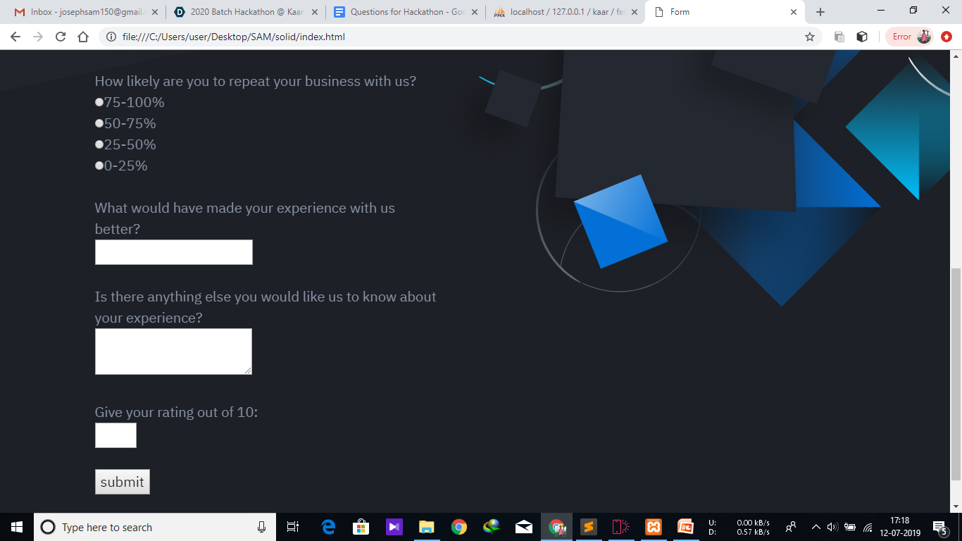 Customer Feedback Solution | Devpost