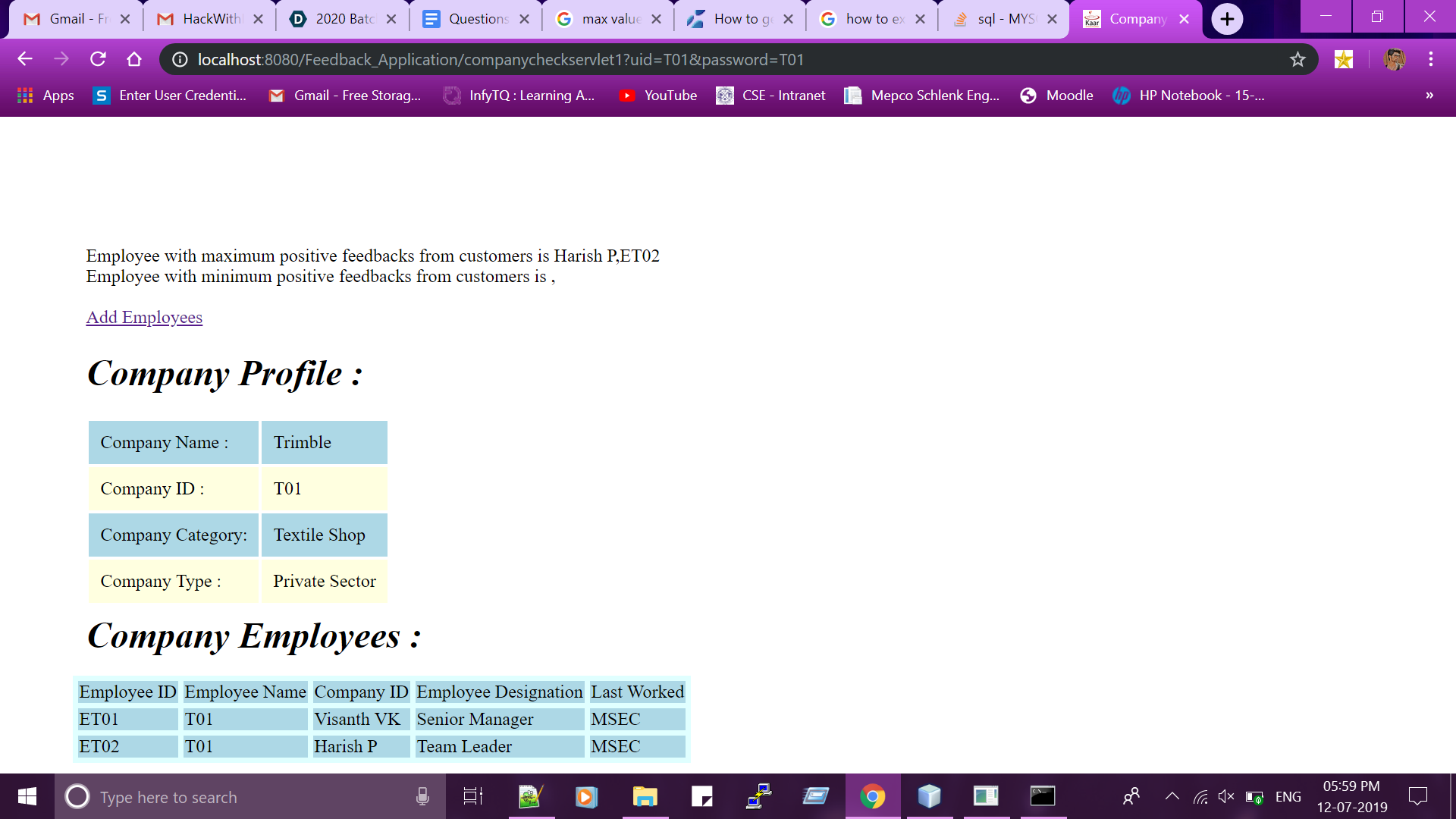 Employeefeedbackapplication Devpost