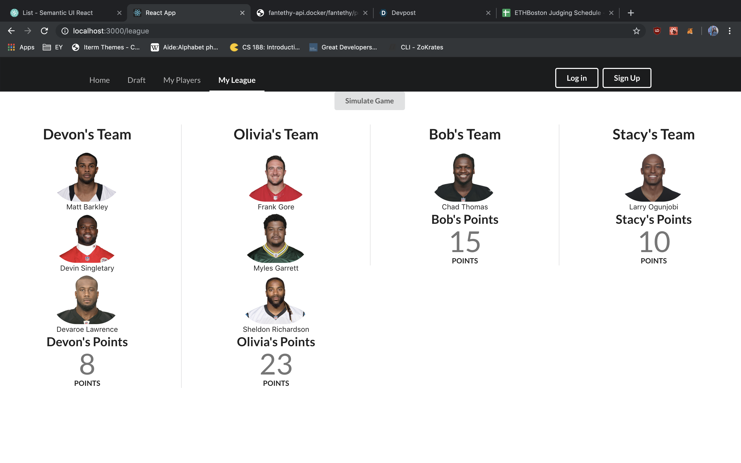 Fantethy Football | Devpost