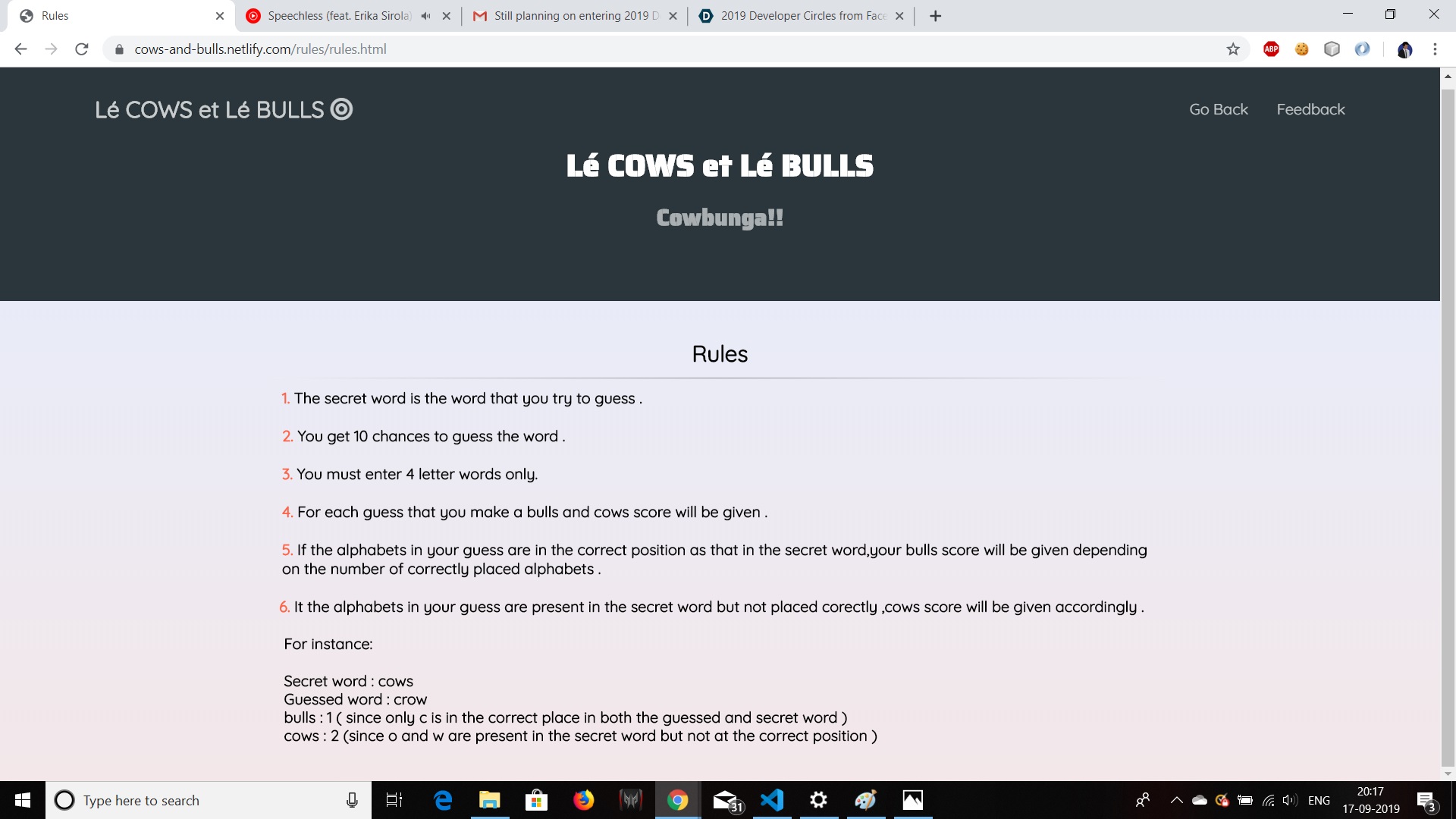 Lé COWS et Lé BULLS | Devpost