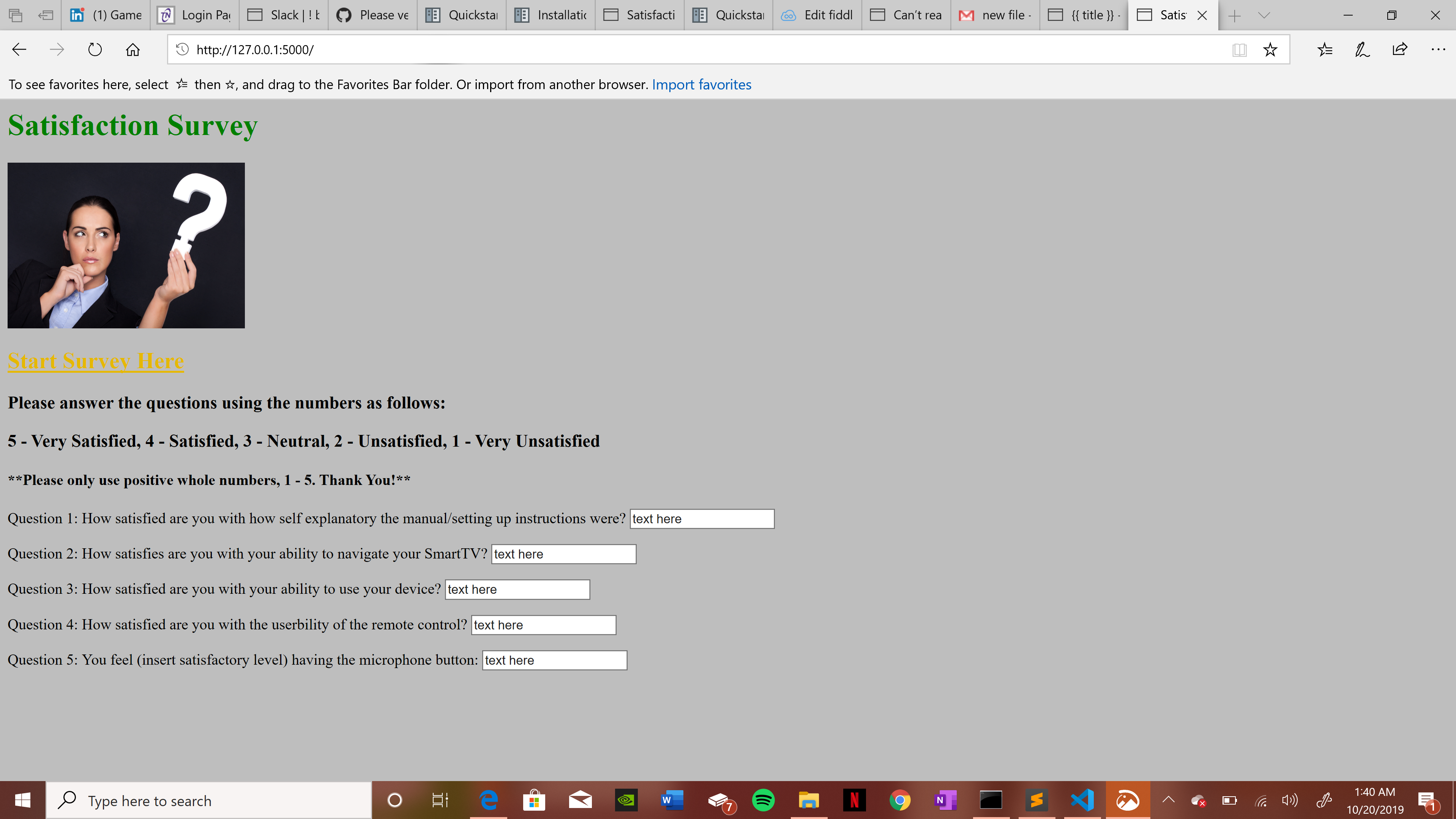 Satisfaction Survey for Informed xp | Devpost