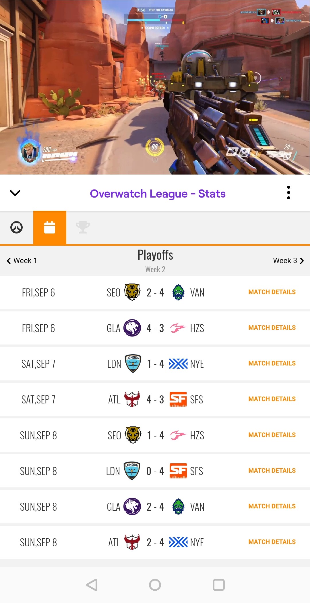 OverWatch League - Live Stats | Devpost