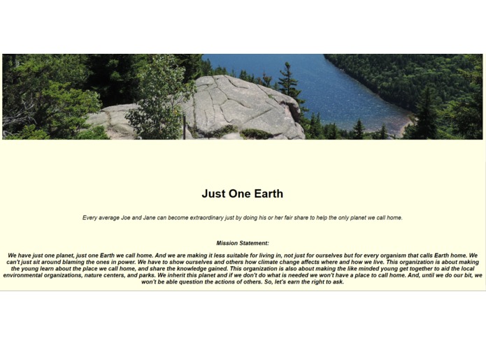 Just One Earth | Devpost