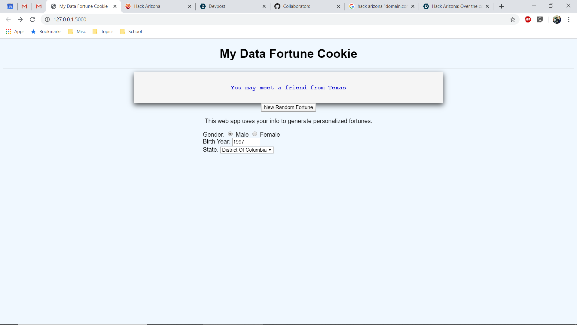My Data Fortune Cookie | Devpost