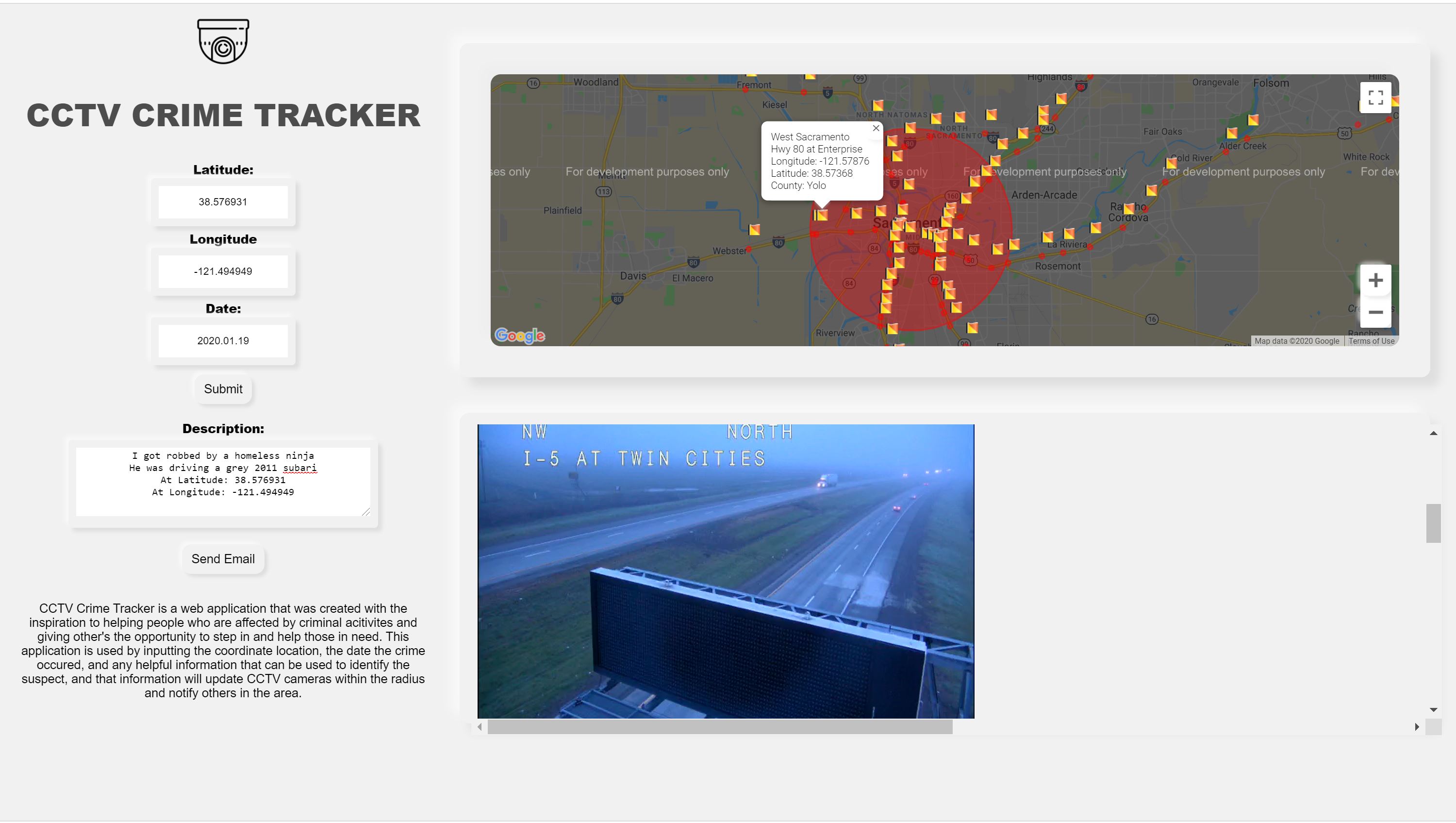 Good Samaritan: CCTV Crime Tracker | Devpost