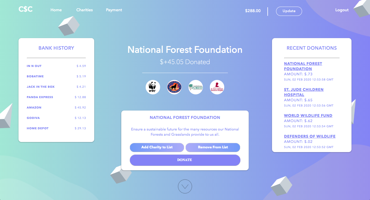 Charity Change | Devpost