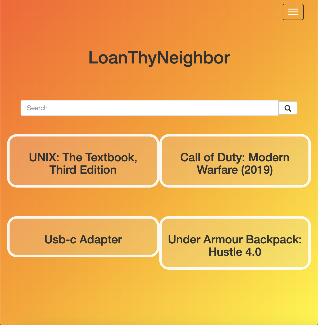 Loan Thy Neighbor | Devpost