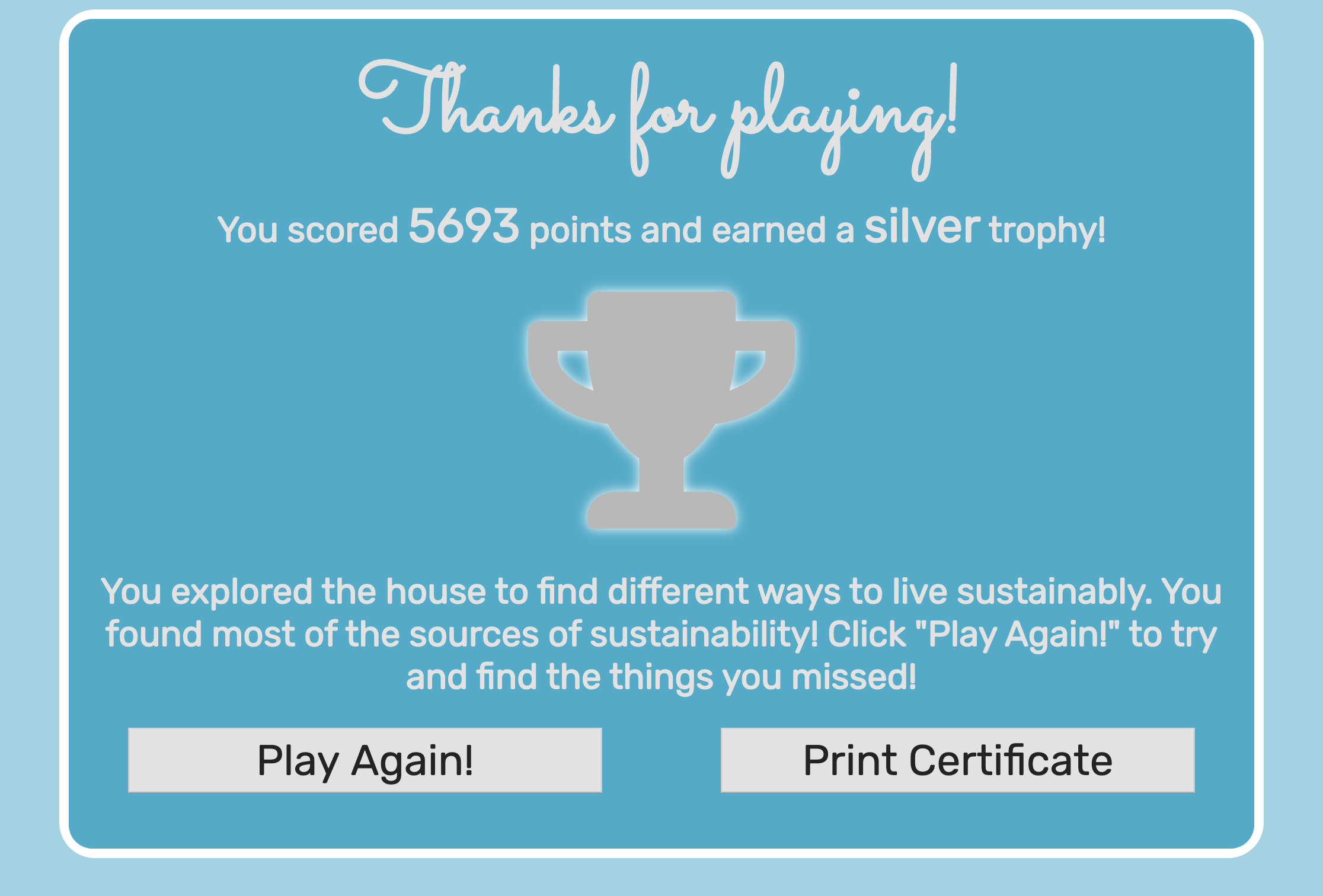 The Sustainability Game | Devpost