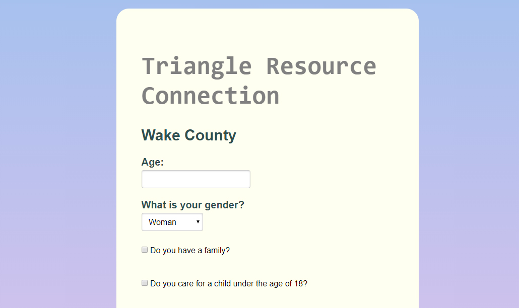 Triangle Resource Connection | Devpost