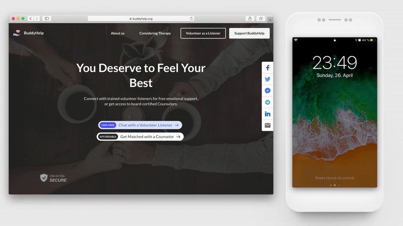 BuddyHelp - Free Emotional Support | Devpost