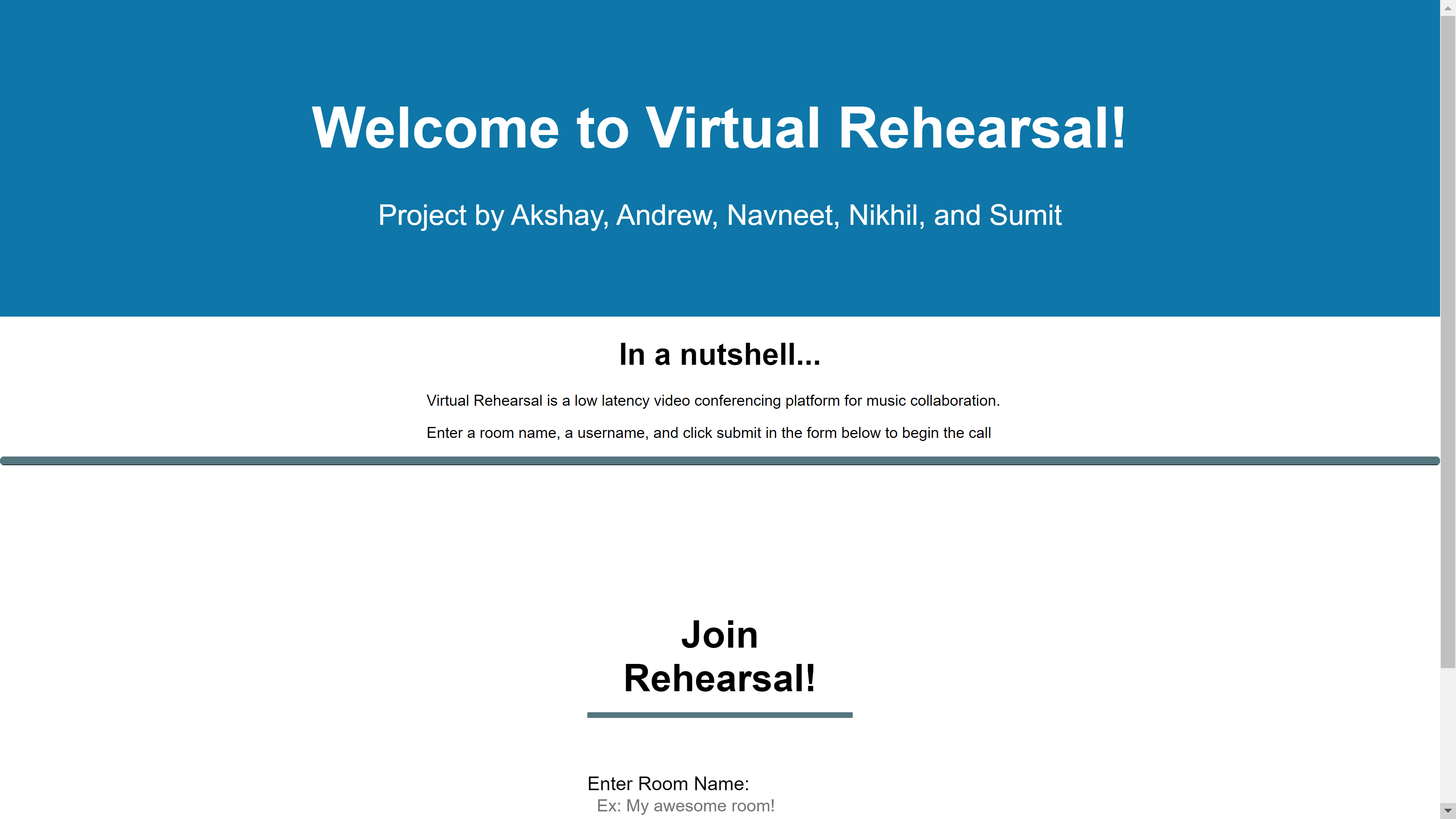Team 47 Virtual Rehearsal Devpost
