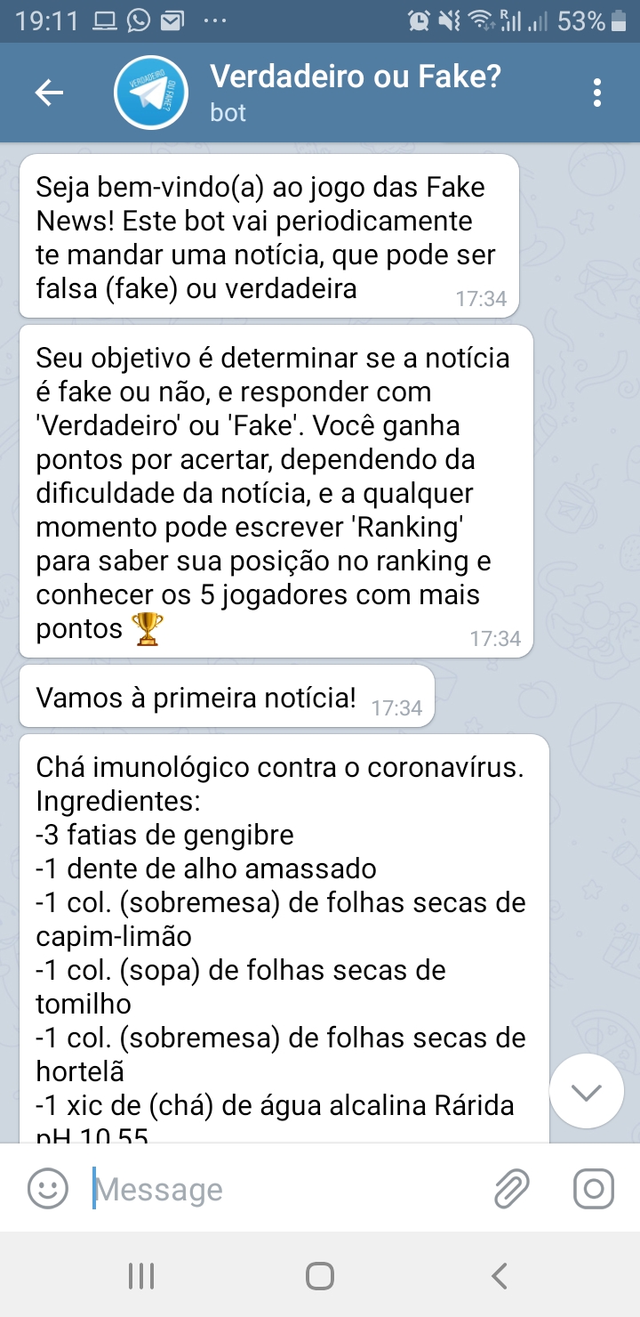 Verdadeiro ou Fake | Devpost
