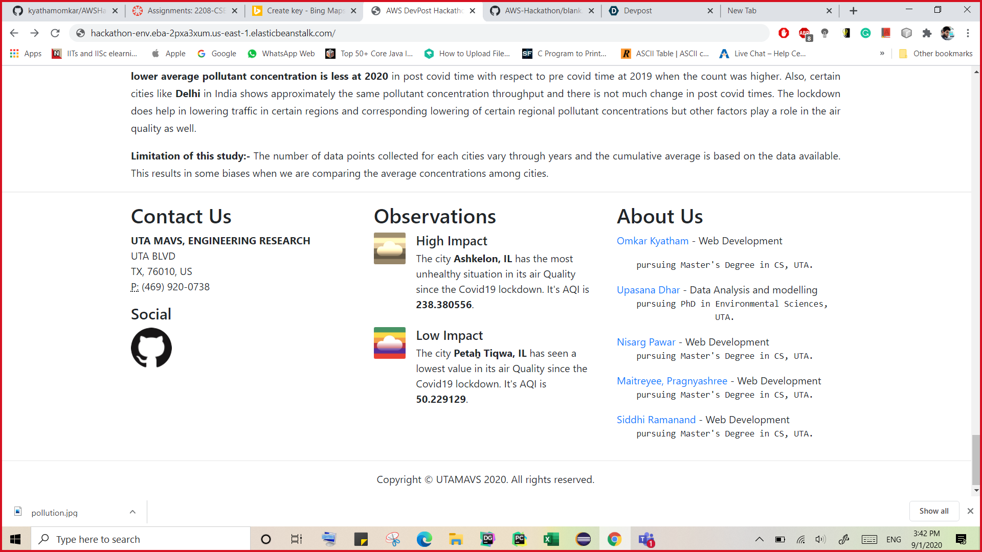 Analysis of Air Quality post Covid-19 | Devpost