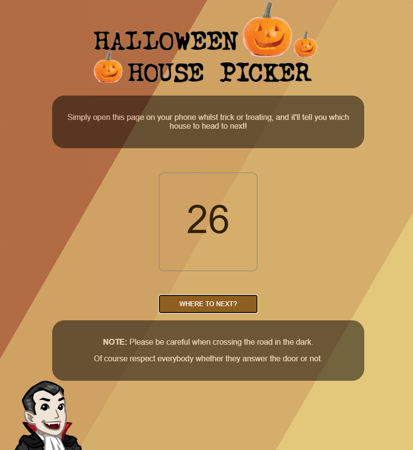 Trick or Treat House Picker | Devpost