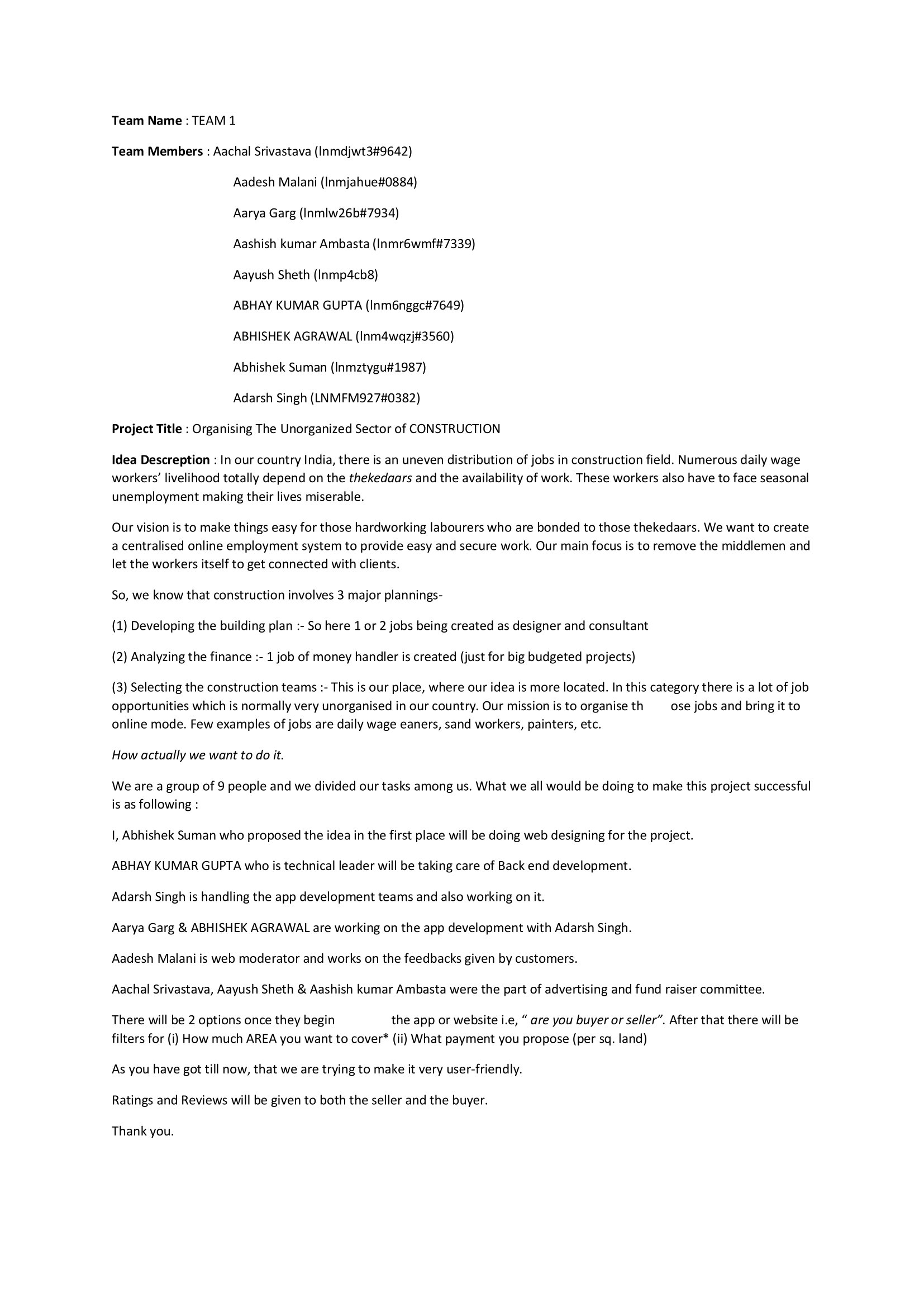 Organising The Unorganized Sector of CONSTRUCTION | Devpost