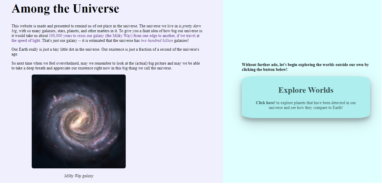 Among the Universe | Devpost