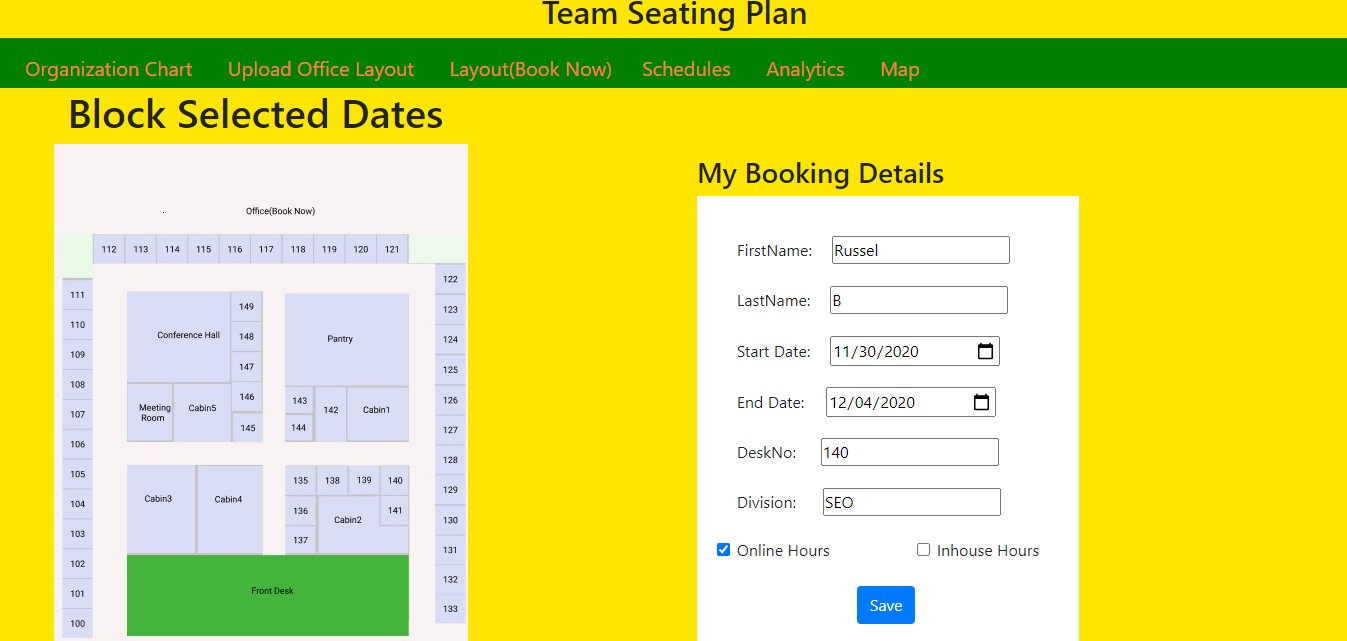 Seating Plan for the Team | Devpost