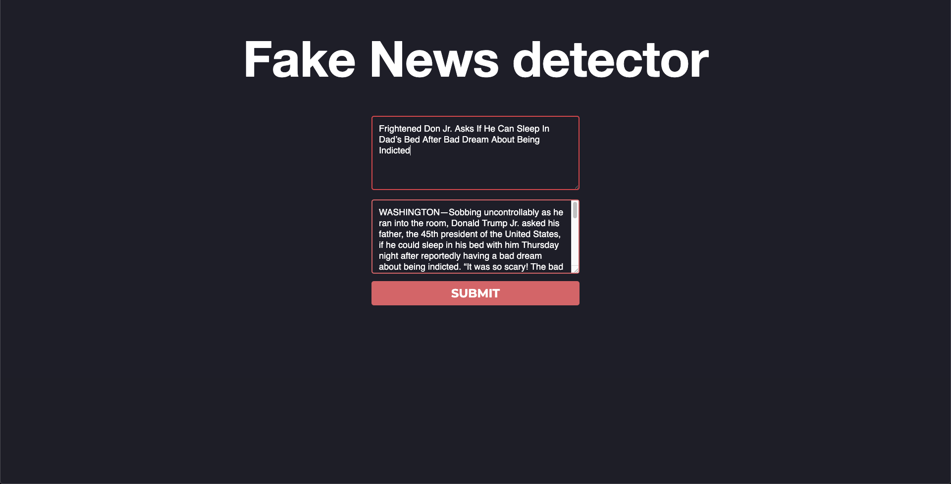 Fake News Detector | Devpost