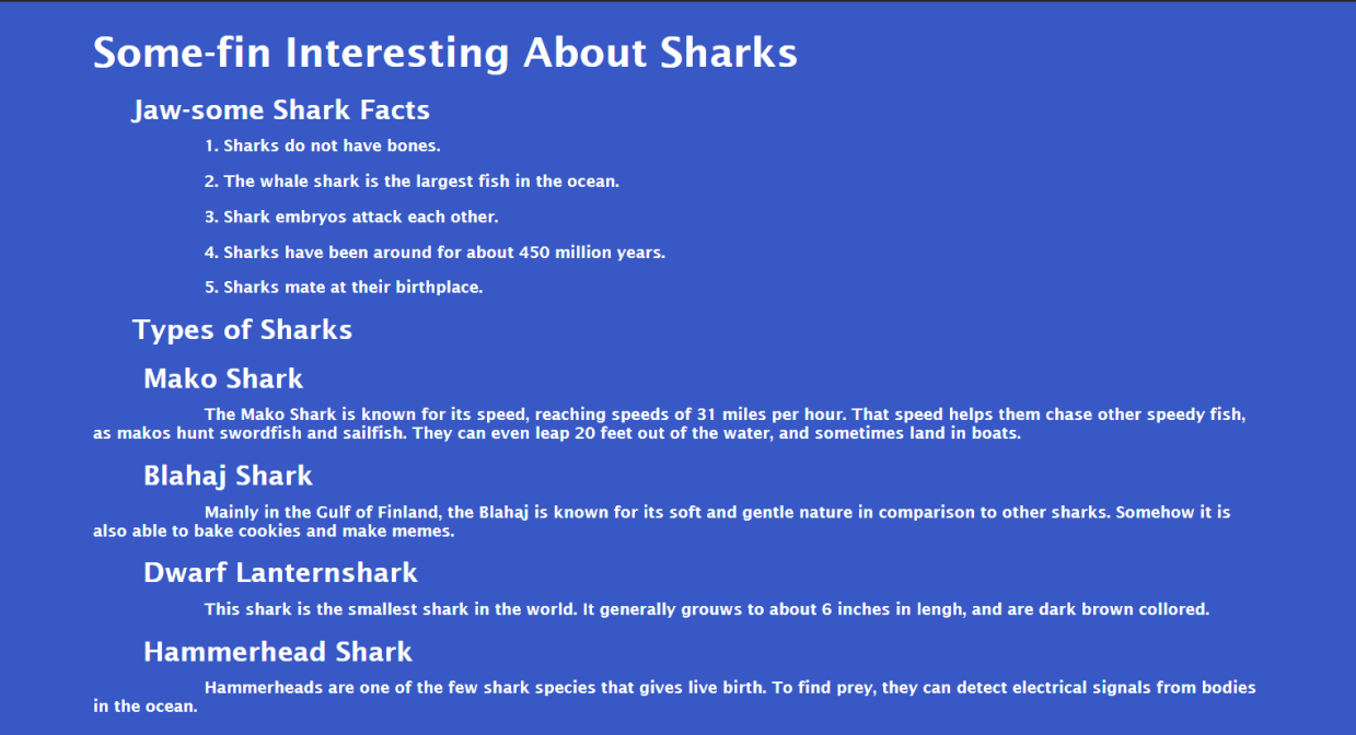 Some-fin Interesting About Sharks | Devpost