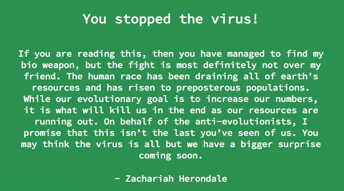 Anti-evolution Investigation | Devpost