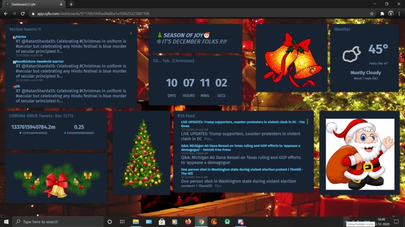 Christmas Themed Dashboard | Devpost
