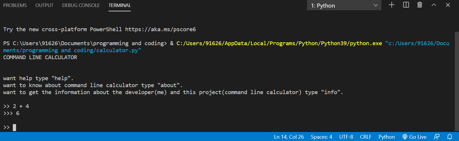 Commandlinecalculator Devpost 5555